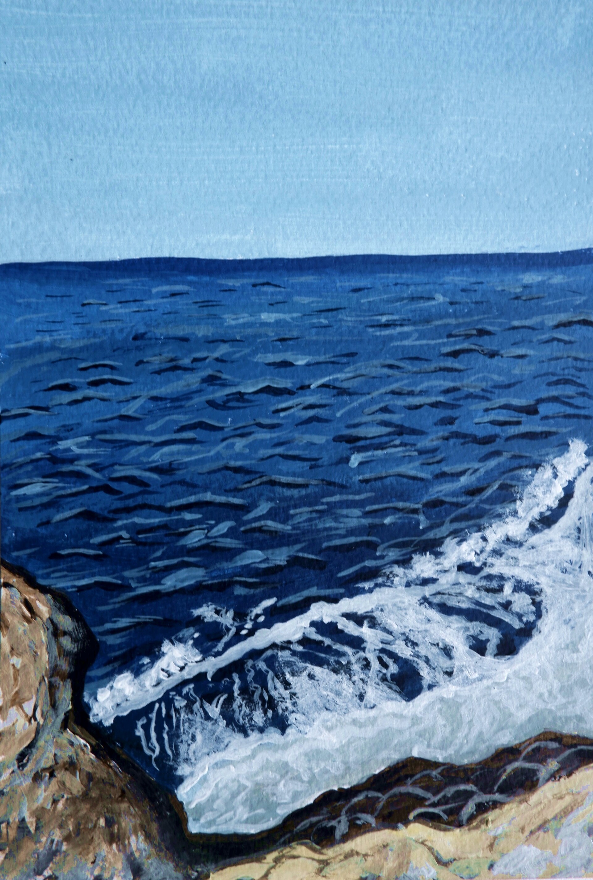 ArtStation - Sea wave and rocks.