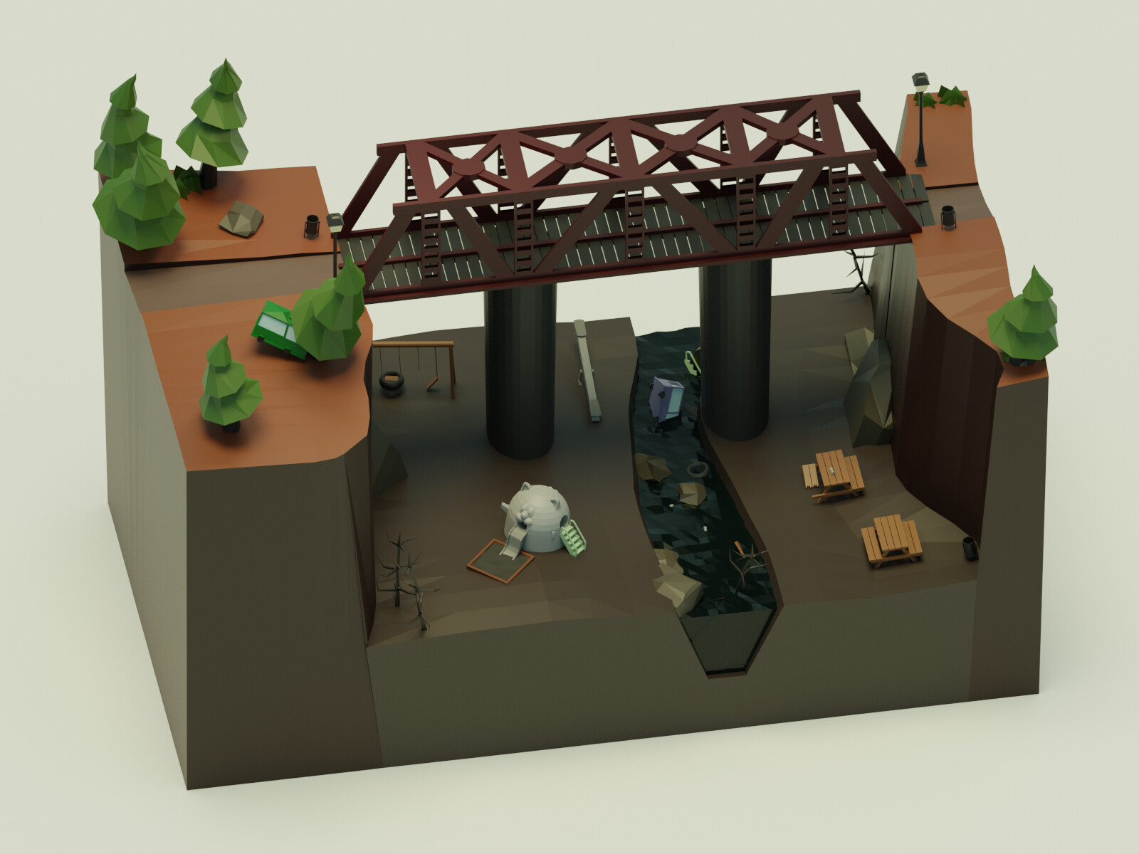 ArtStation - 🌉 Under The Iron Bridge 🌉