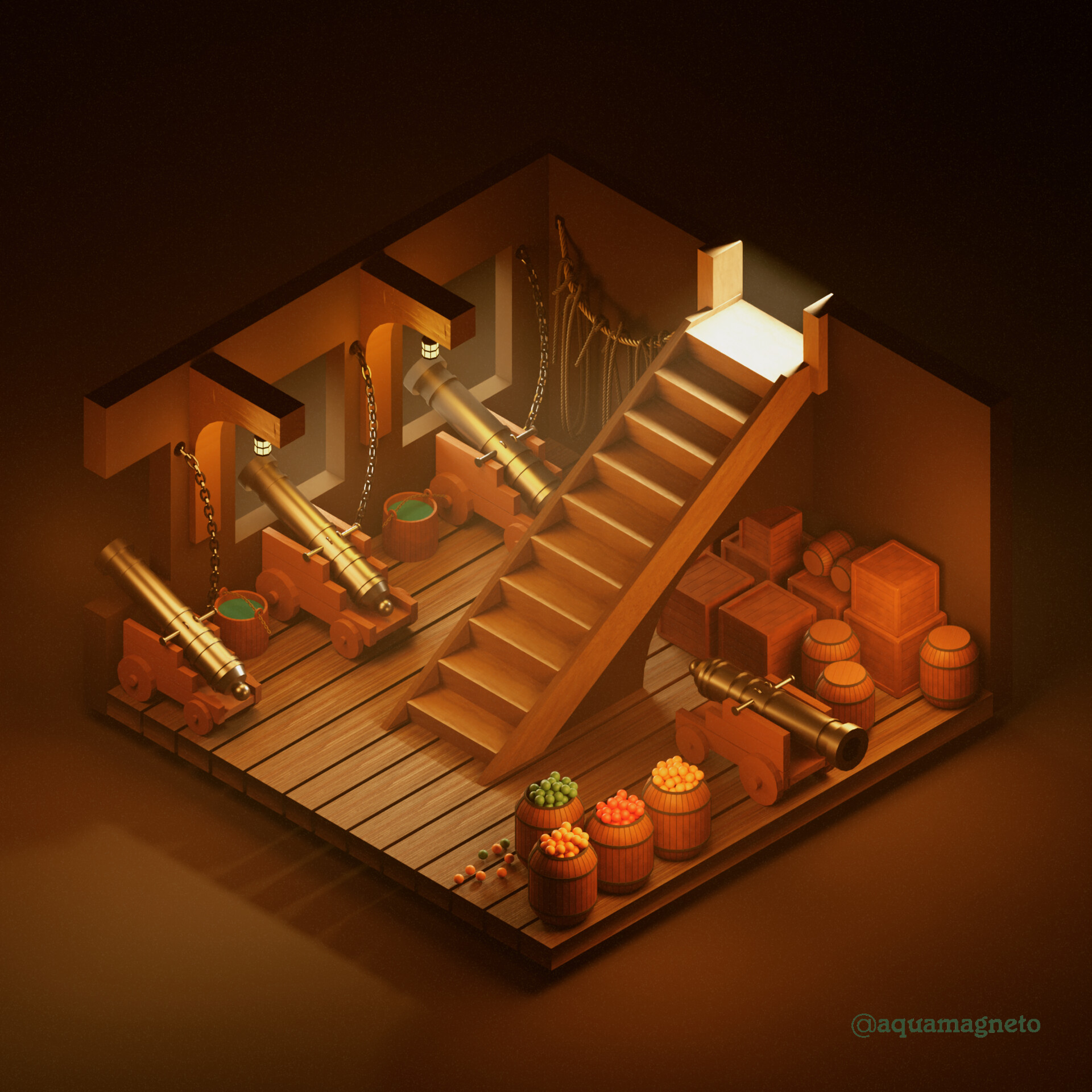 ArtStation - Below The Deck - 2D Concept to 3D