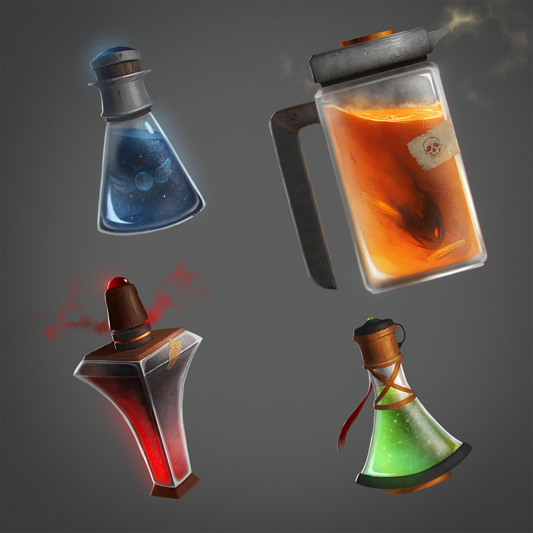 ArtStation - All Potions - Prop Pratice