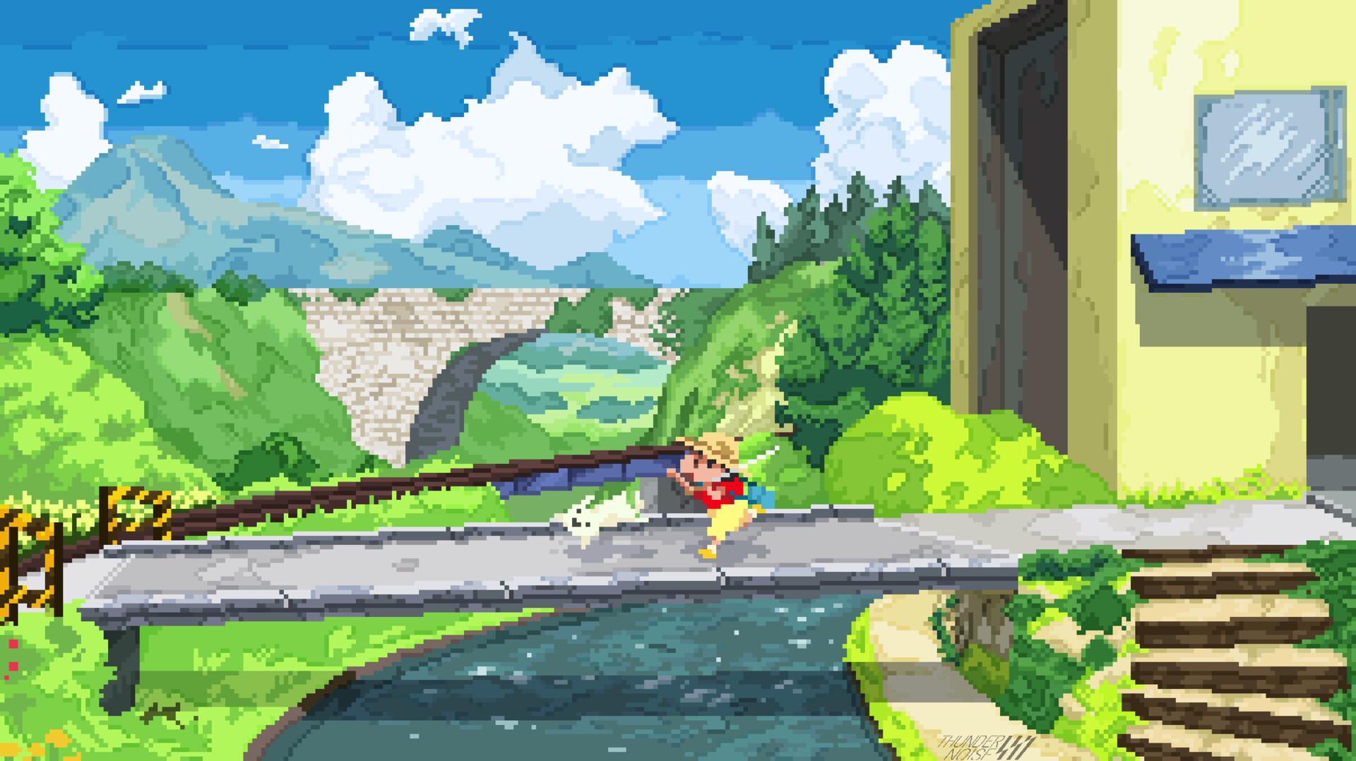 Thunder Noise Art Studio - Shin Chan new game Watercolor Fanart Pixelart