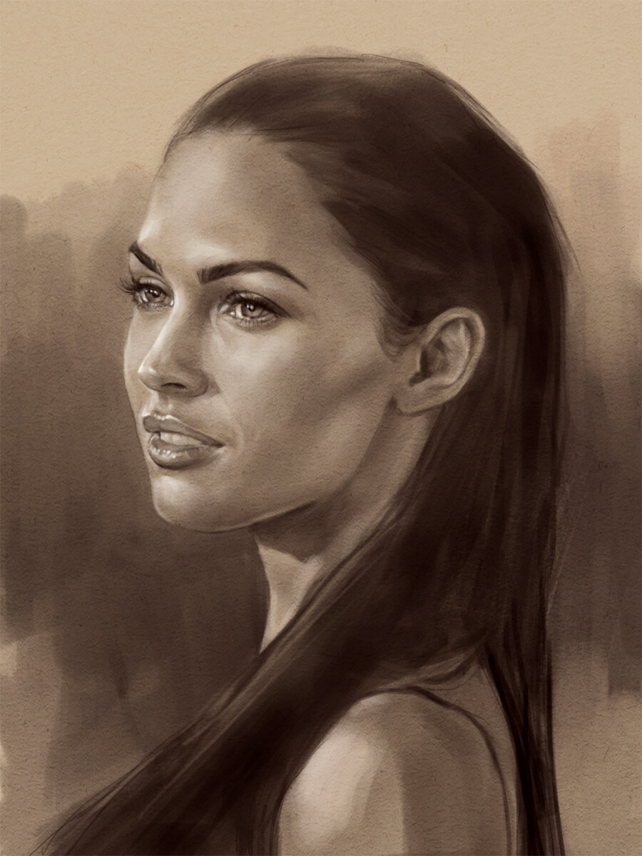 how to draw megan fox