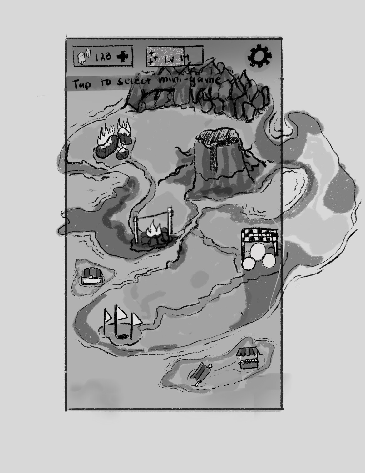 ArtStation - Mobile Game UI Sketch