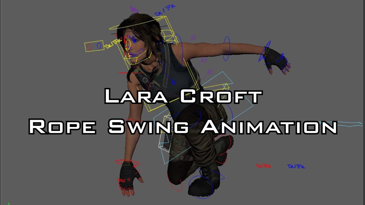Holocron VFX - Lara Croft Rope Swing | Maya Rigging & Animation