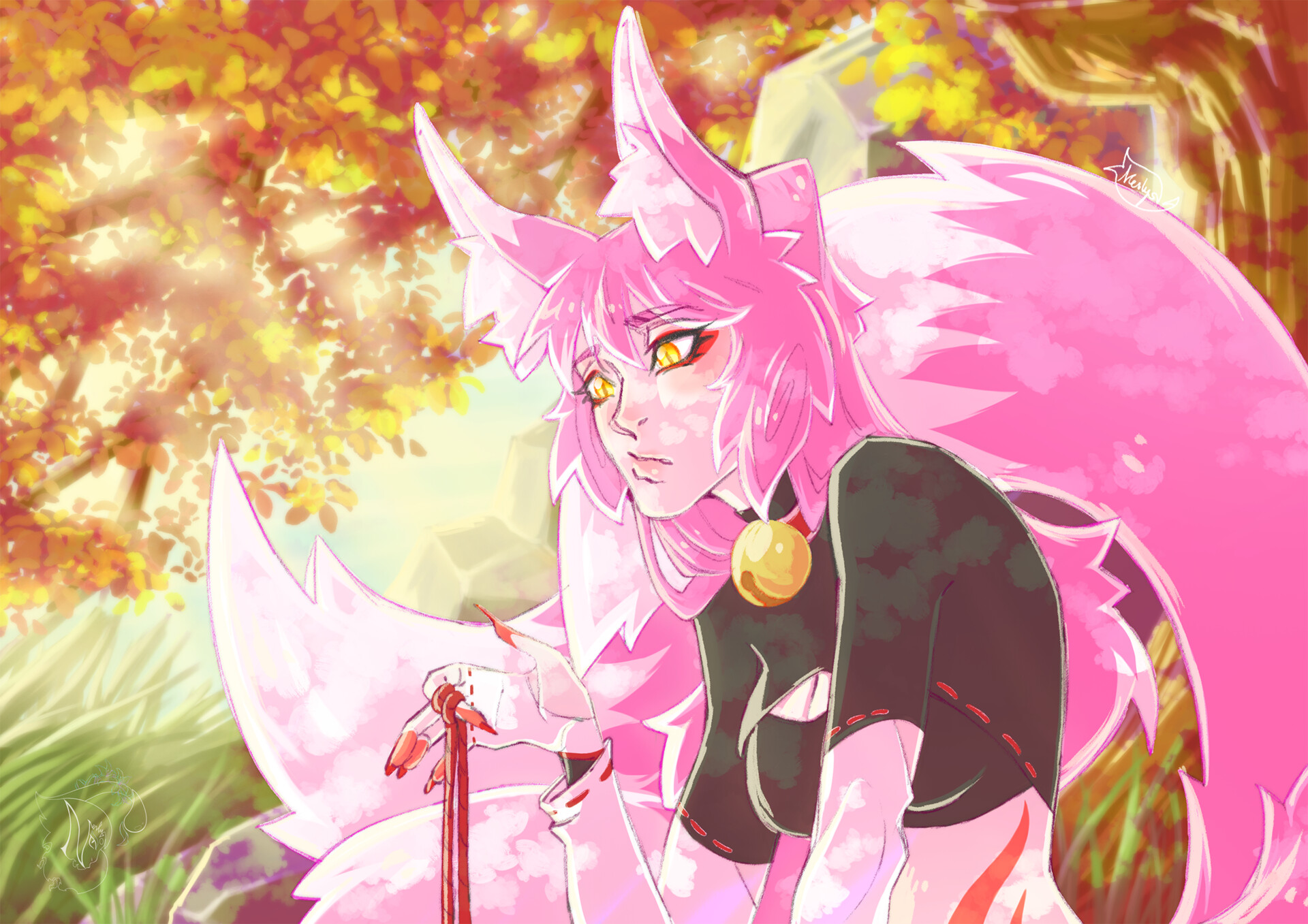 Artstation Pink Fox Girl