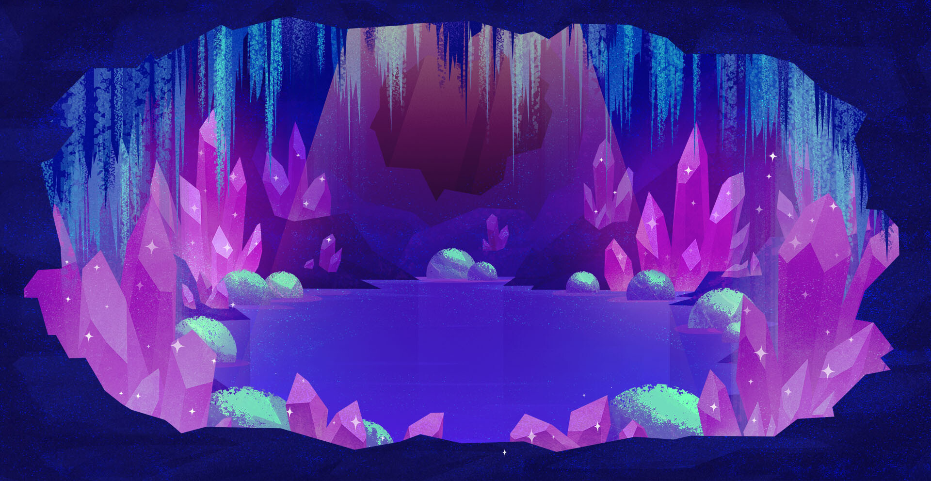 how to draw crystal cave