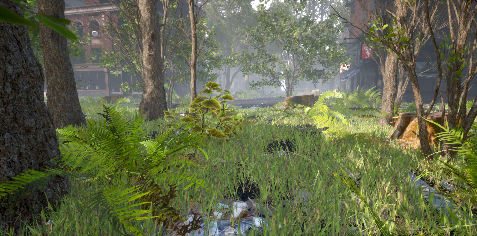 ArtStation - Overgrown Post Apocalyptic Downtown Lighting (UE4.27).