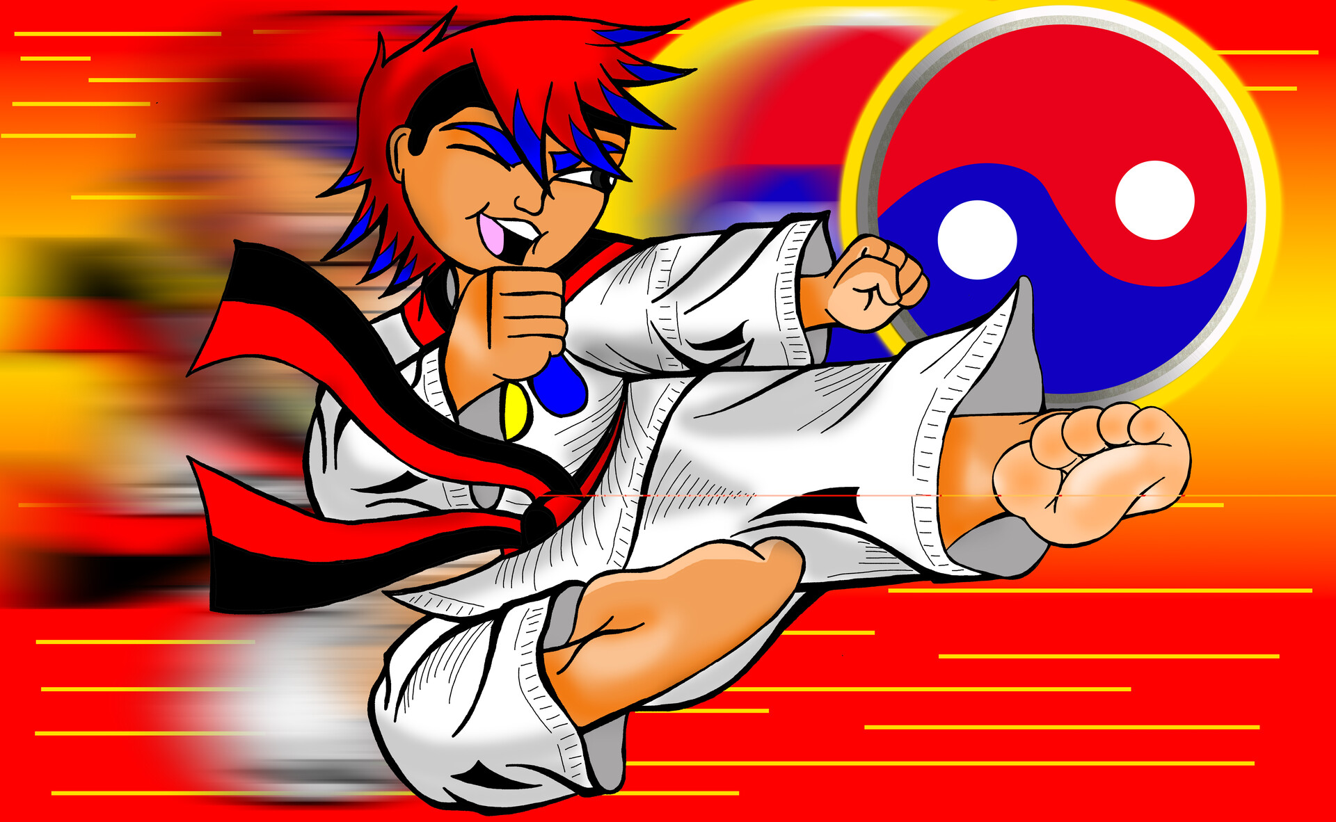 ArtStation - Taekwondo Boy Flying Sidekick 4