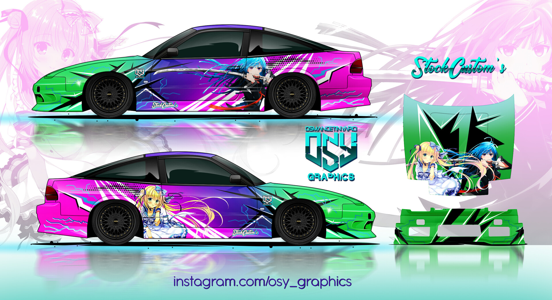 ArtStation - Nissan silvia S13 180sx Itasha design livery