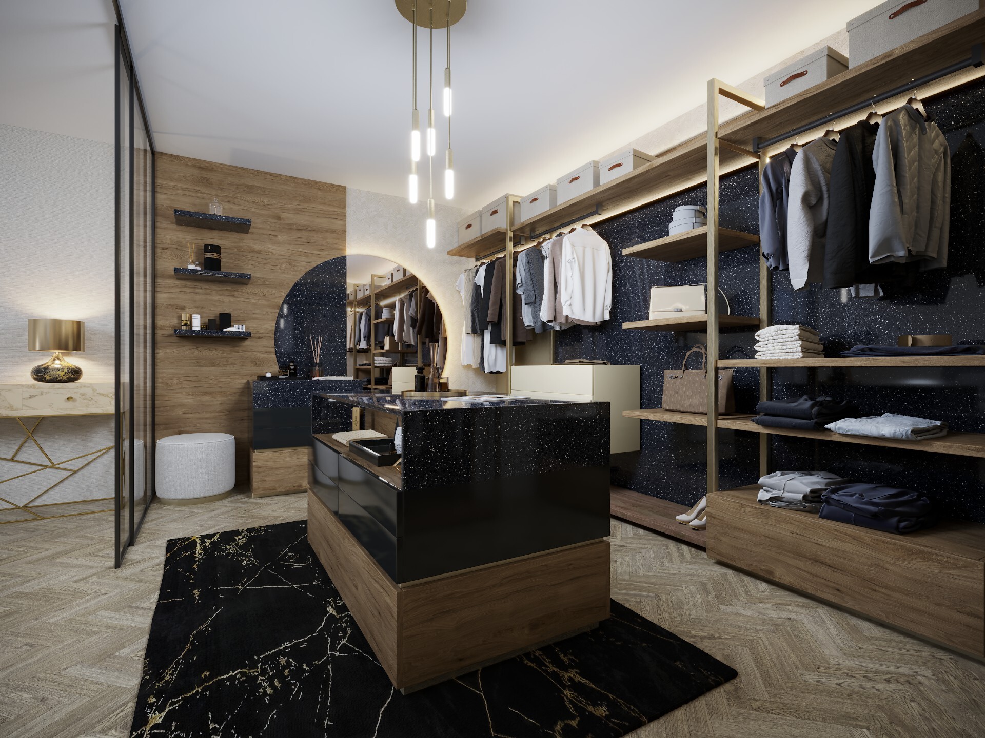 ArtStation - Walk-in closet in glam style