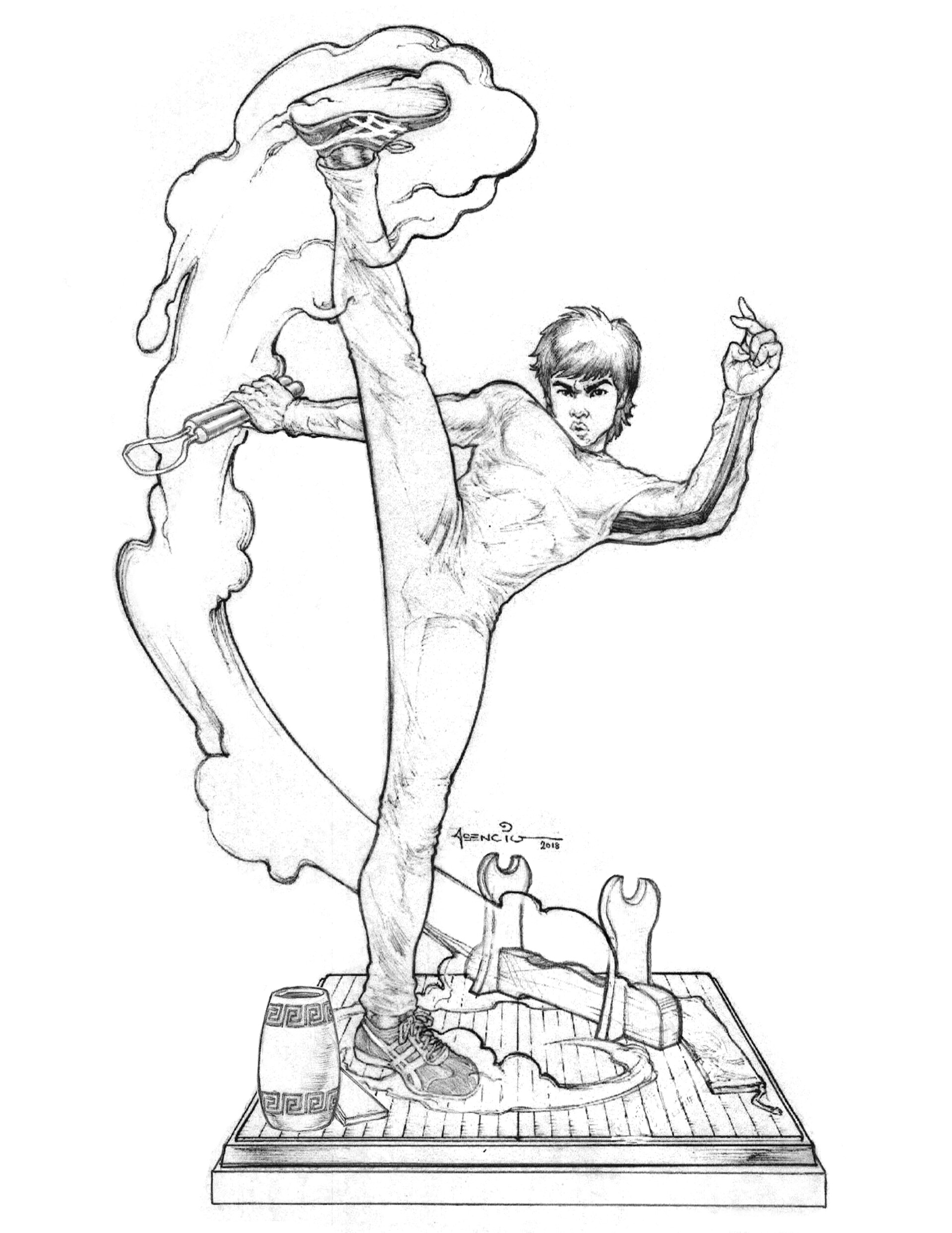 bruce lee coloring sheet