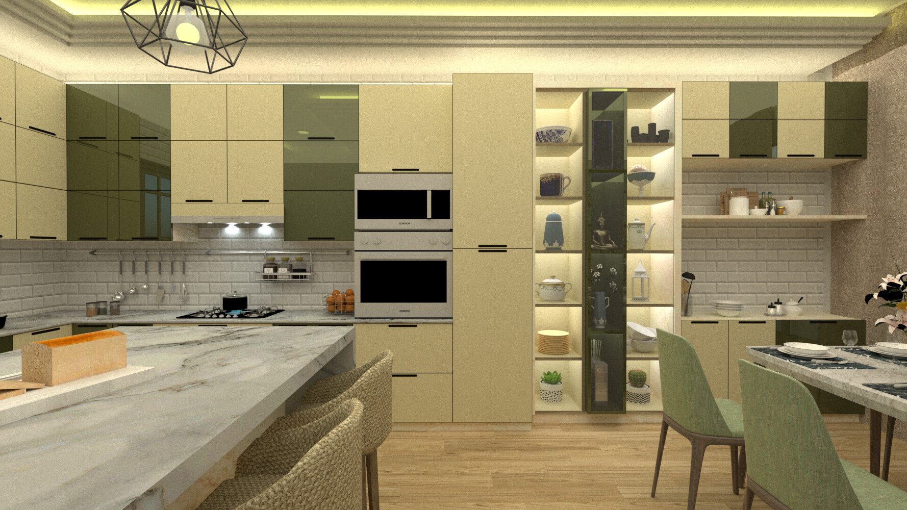 Pernika Singla - MINIMALISTIC KITCHEN + DINNING ROOM DESIGN