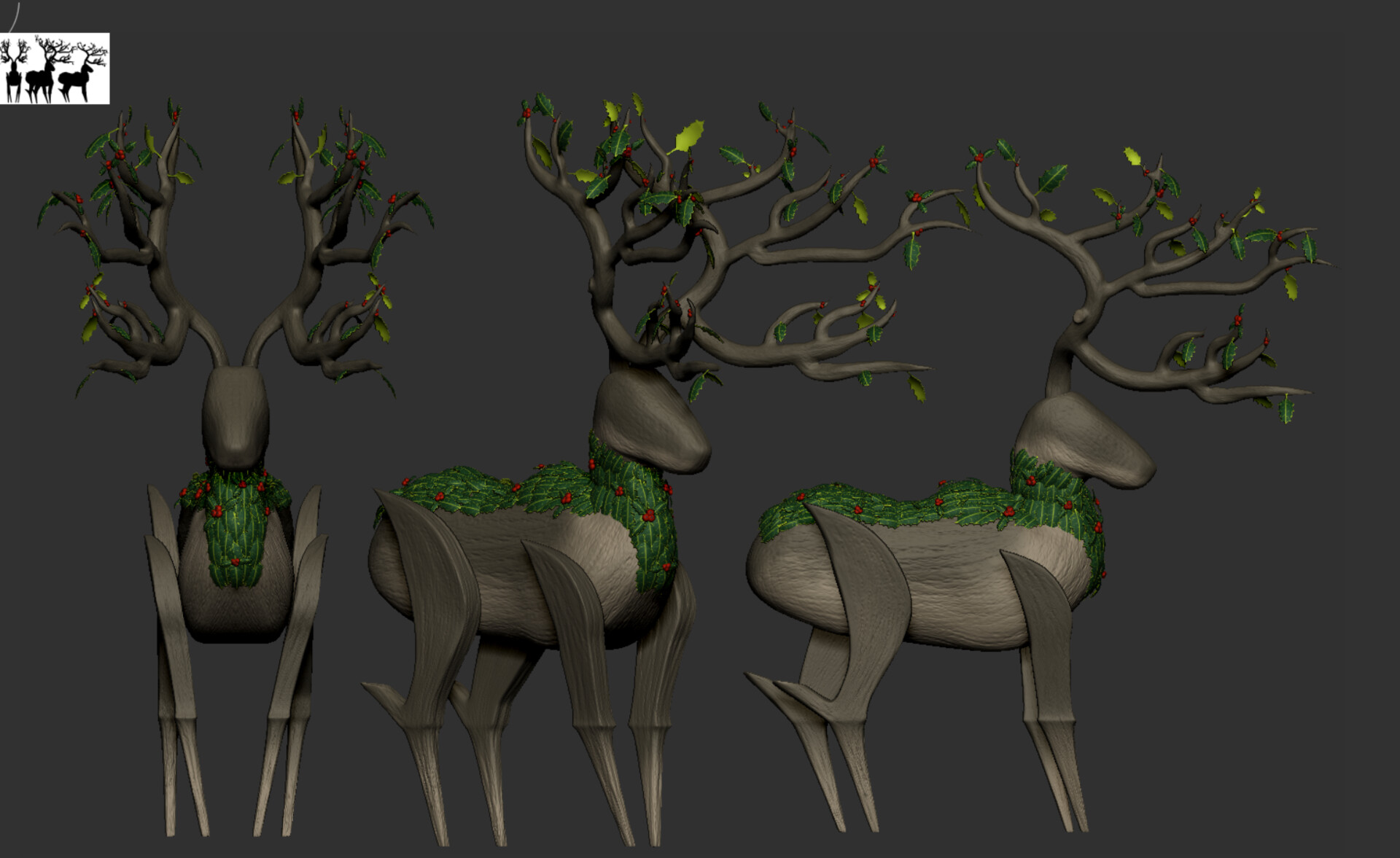 Jacqueline Ransom - Plant Elemental - Reindeer and Holly