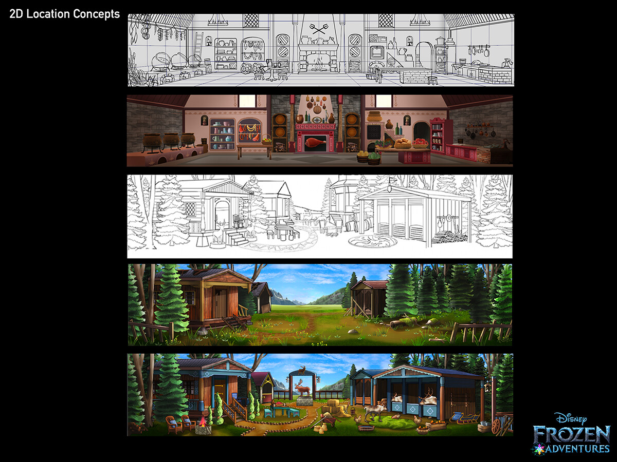 ArtStation - Disney's Frozen Adventure - Background Design