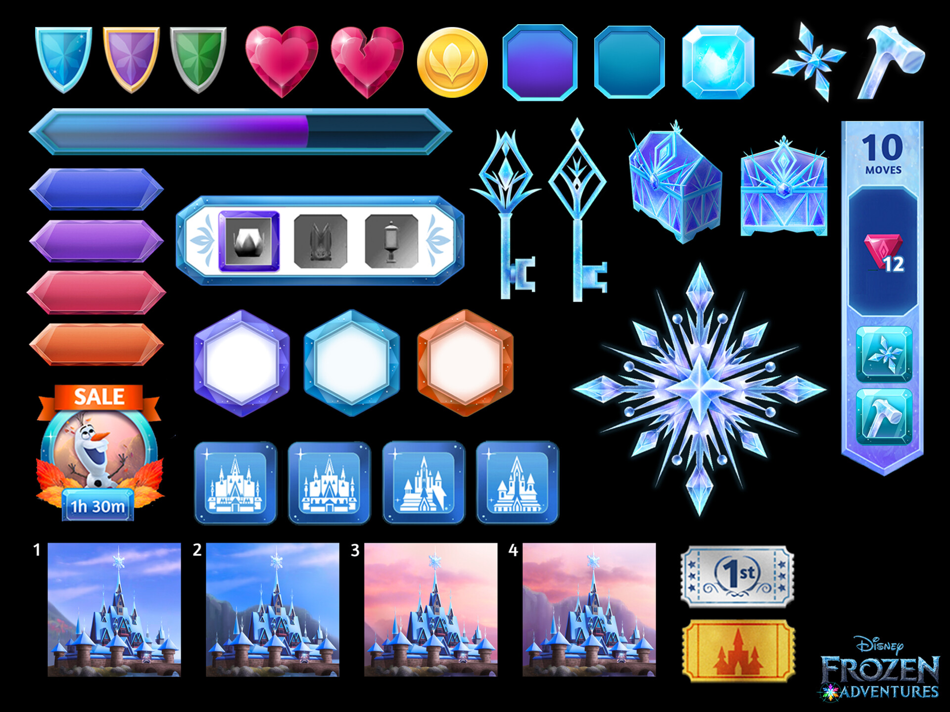 ArtStation - Disney's Frozen Adventure - UI Designs