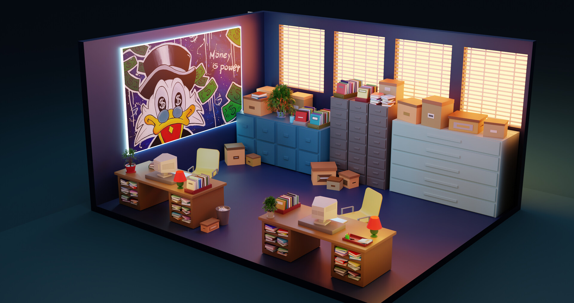 ArtStation - Modern office in cartoon style