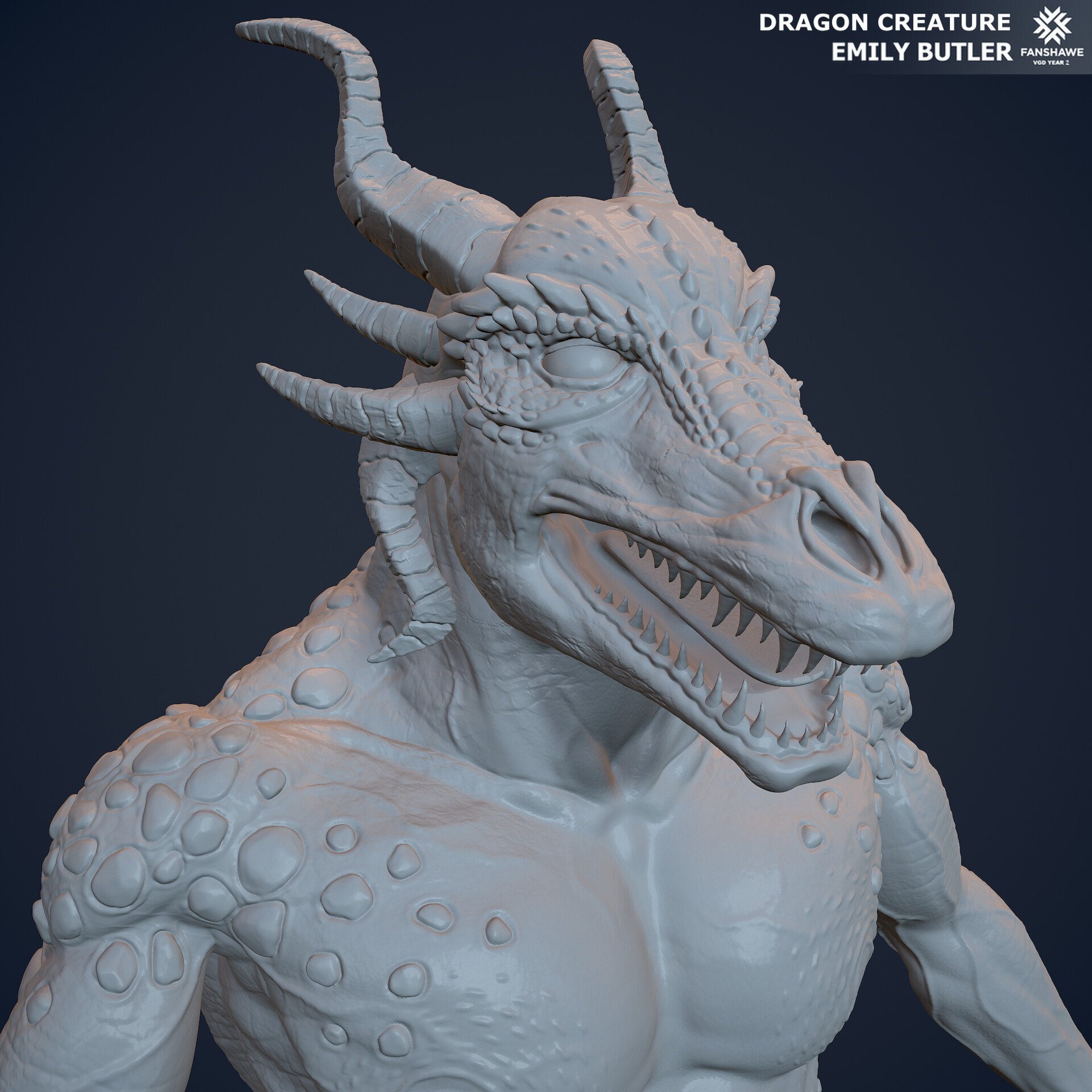 ArtStation - Dragon Creature High Poly Sculpt