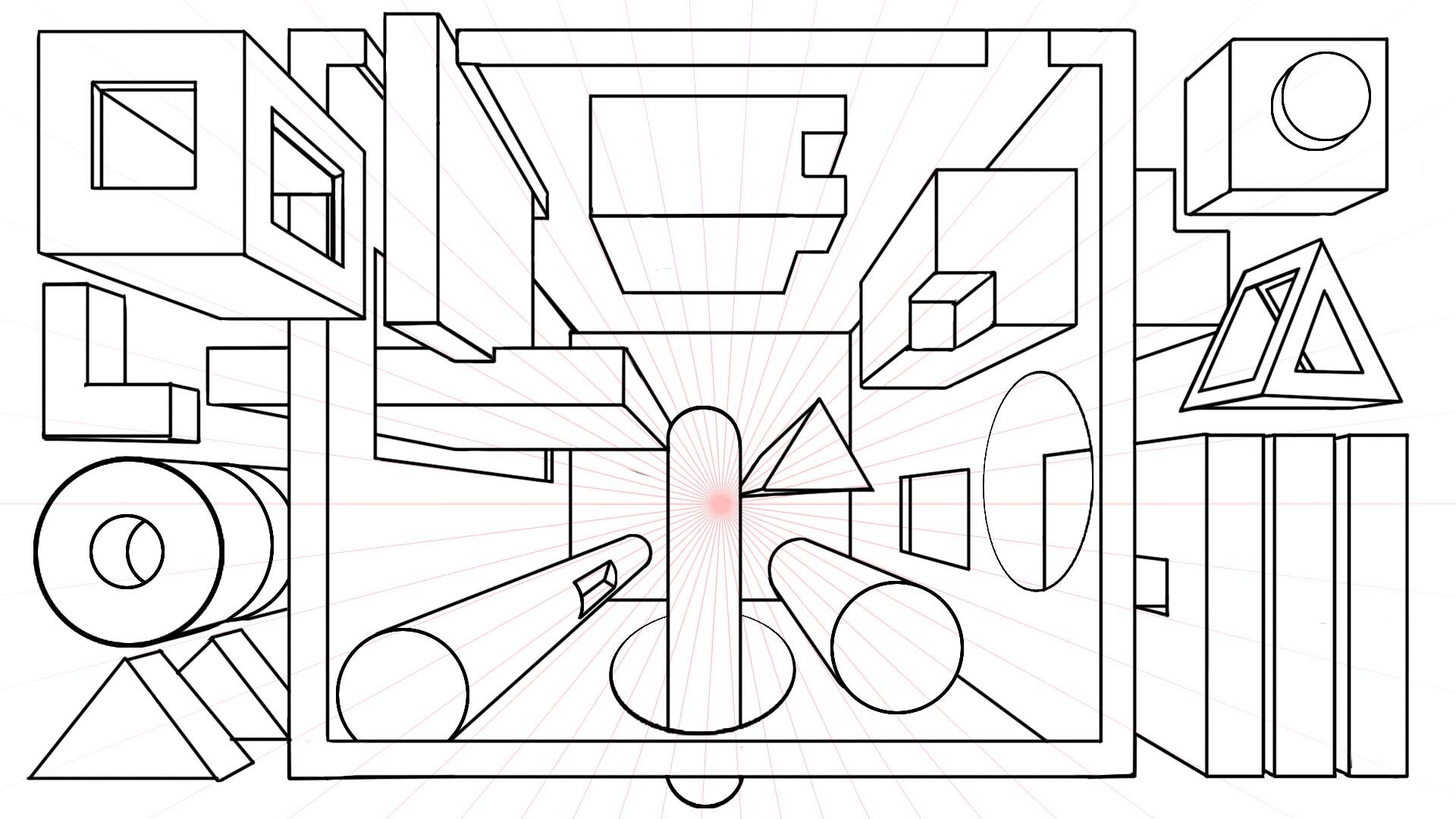 1 Point Perspective Worksheet Two Point Perspective (Part 1) Worksheet