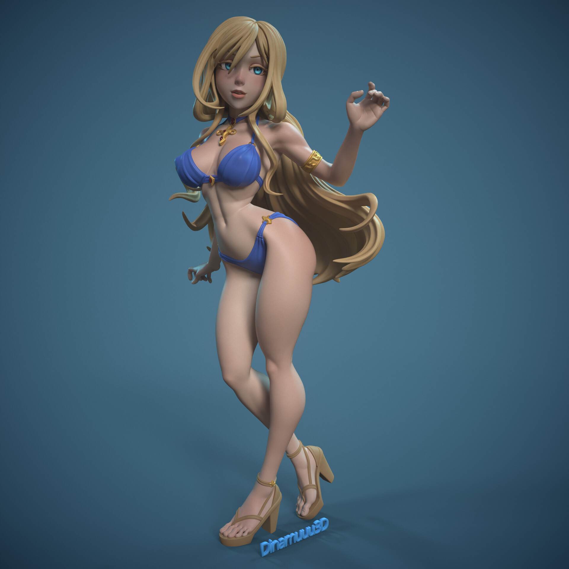 Dinamuuu 3D - Sword Maiden Bikini 3D Print Model STL