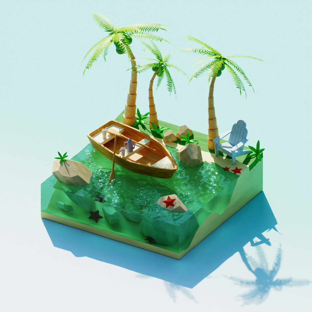 ArtStation - Tropical Scene in Blender