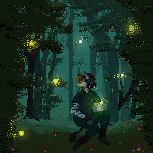 ArtStation - Fireflies in the Forest