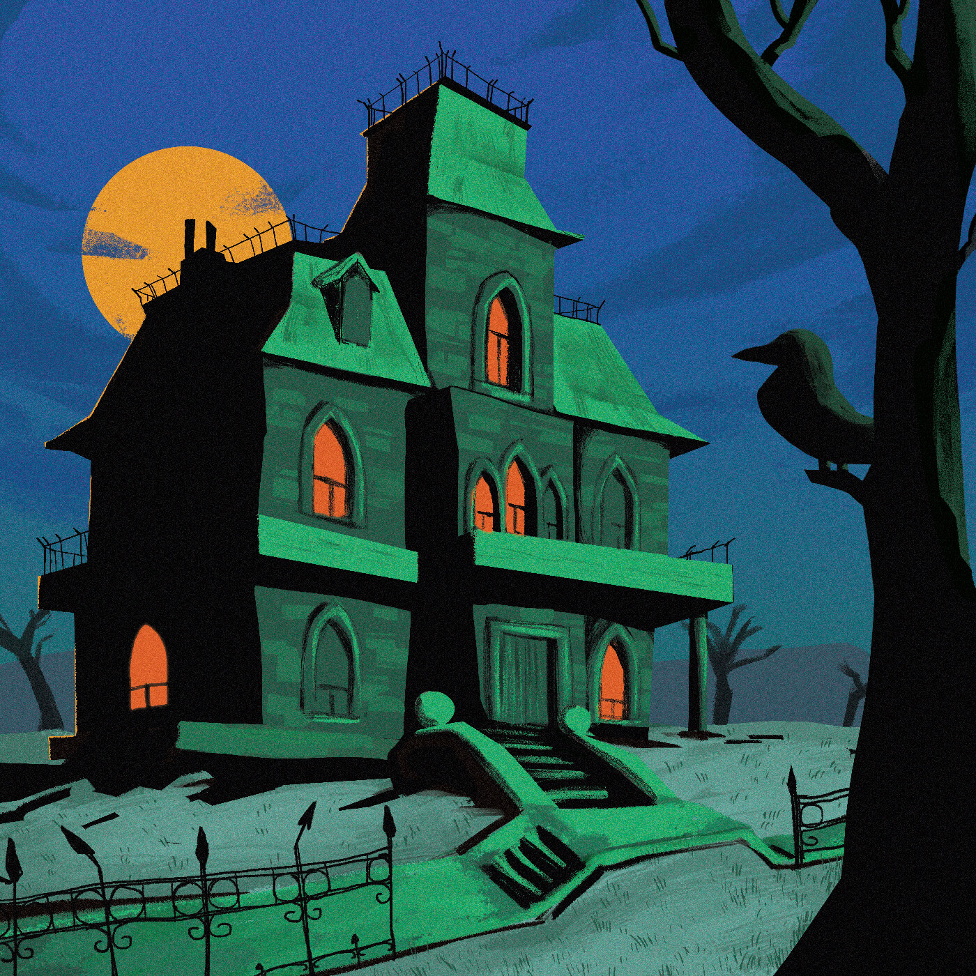 ArtStation - Spooky house commission