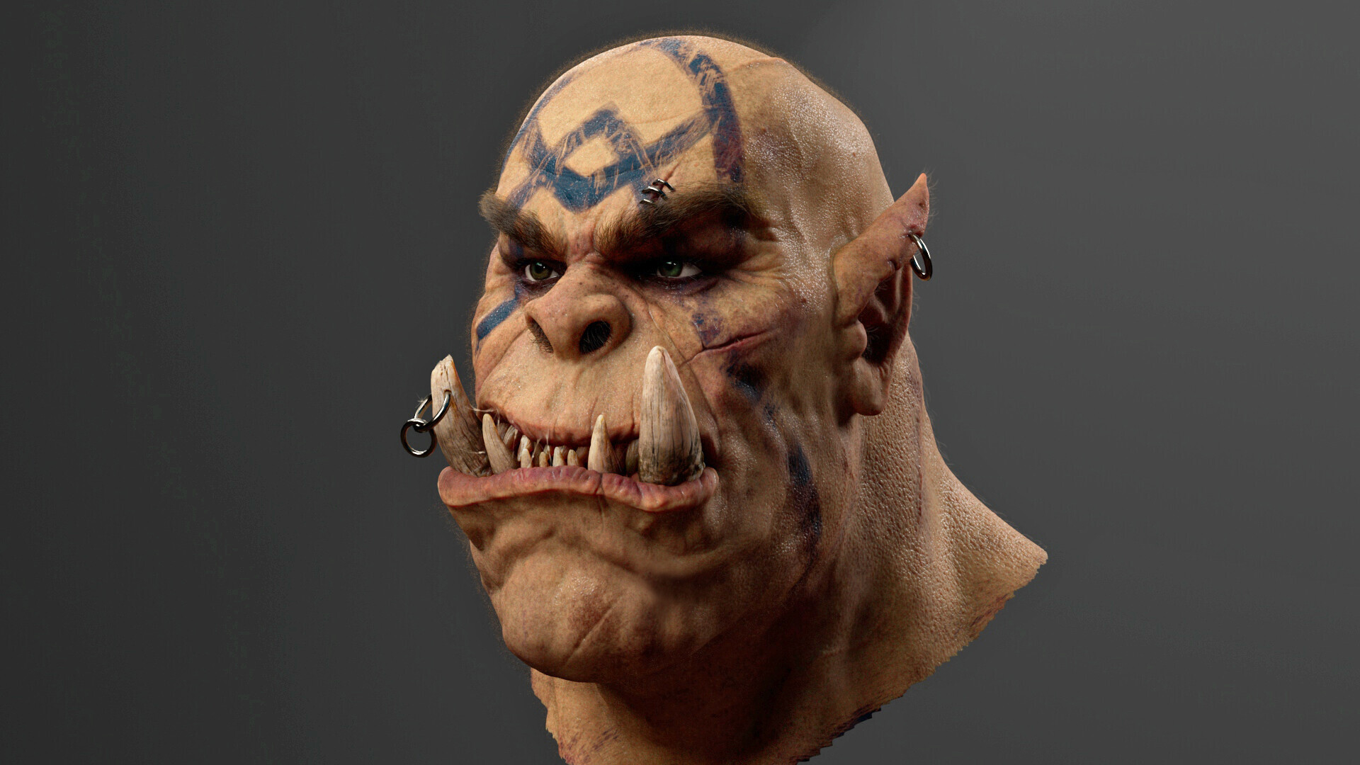 3d orc face