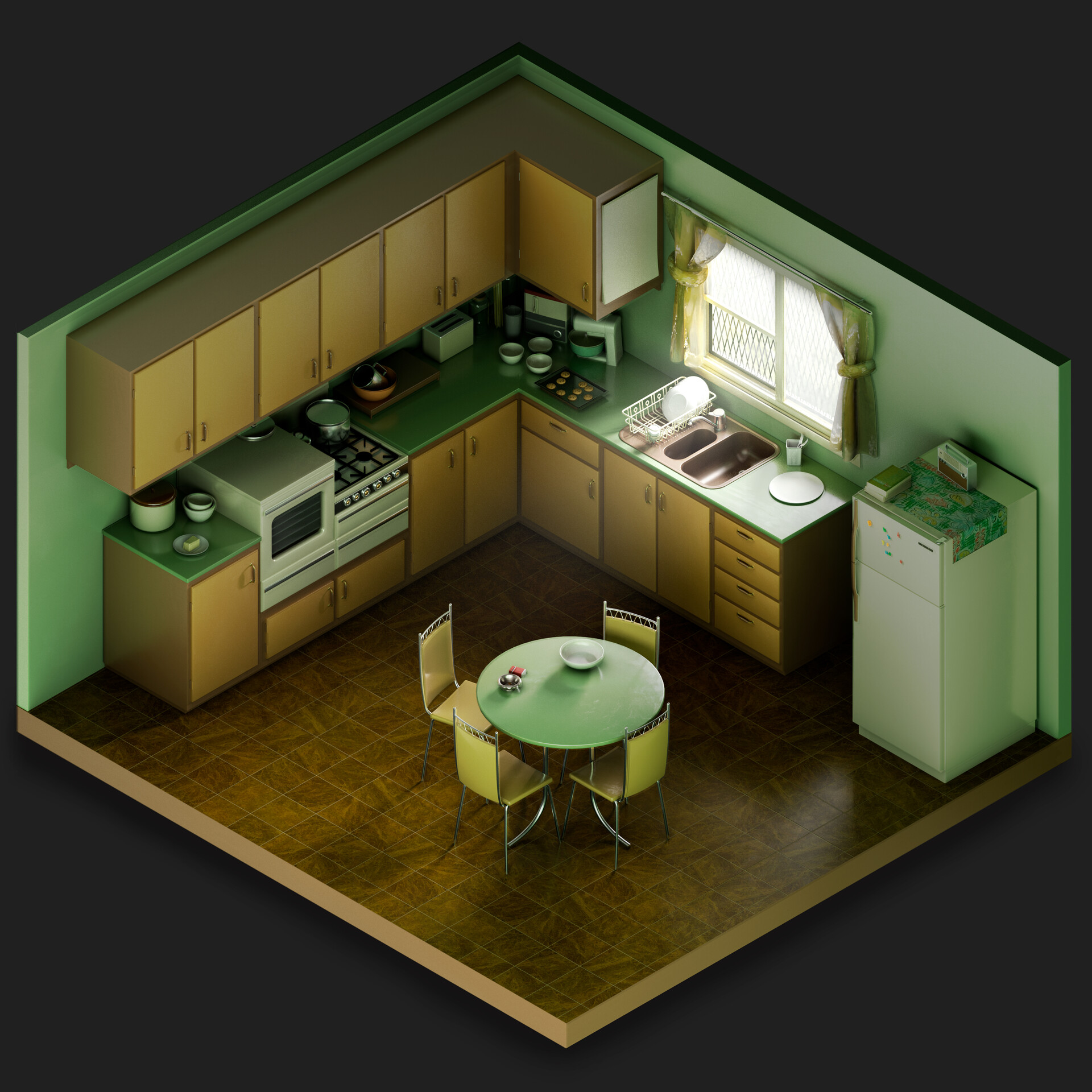 ArtStation - The Matrix Kitchen concept Isometric