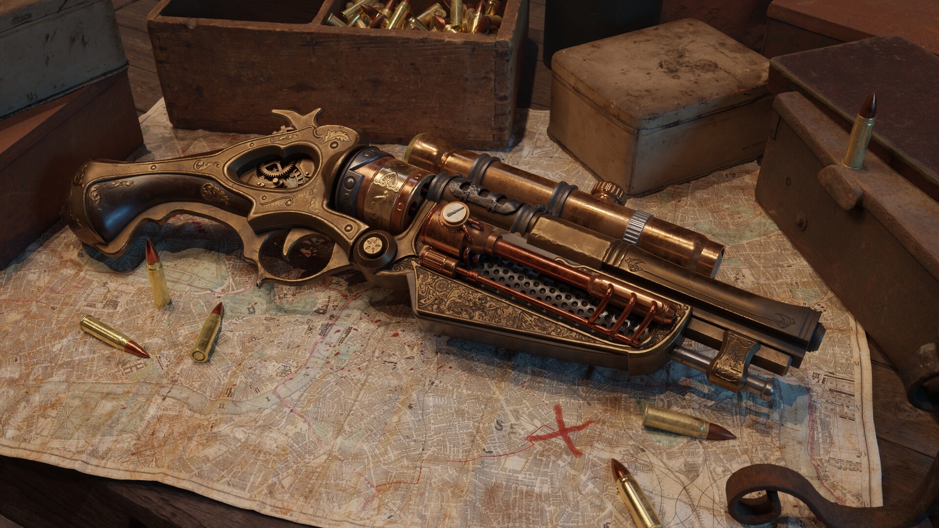ArtStation - Steampunk Gun Game Asset