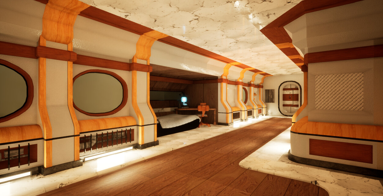 ArtStation - Wooden Modular Spaceship