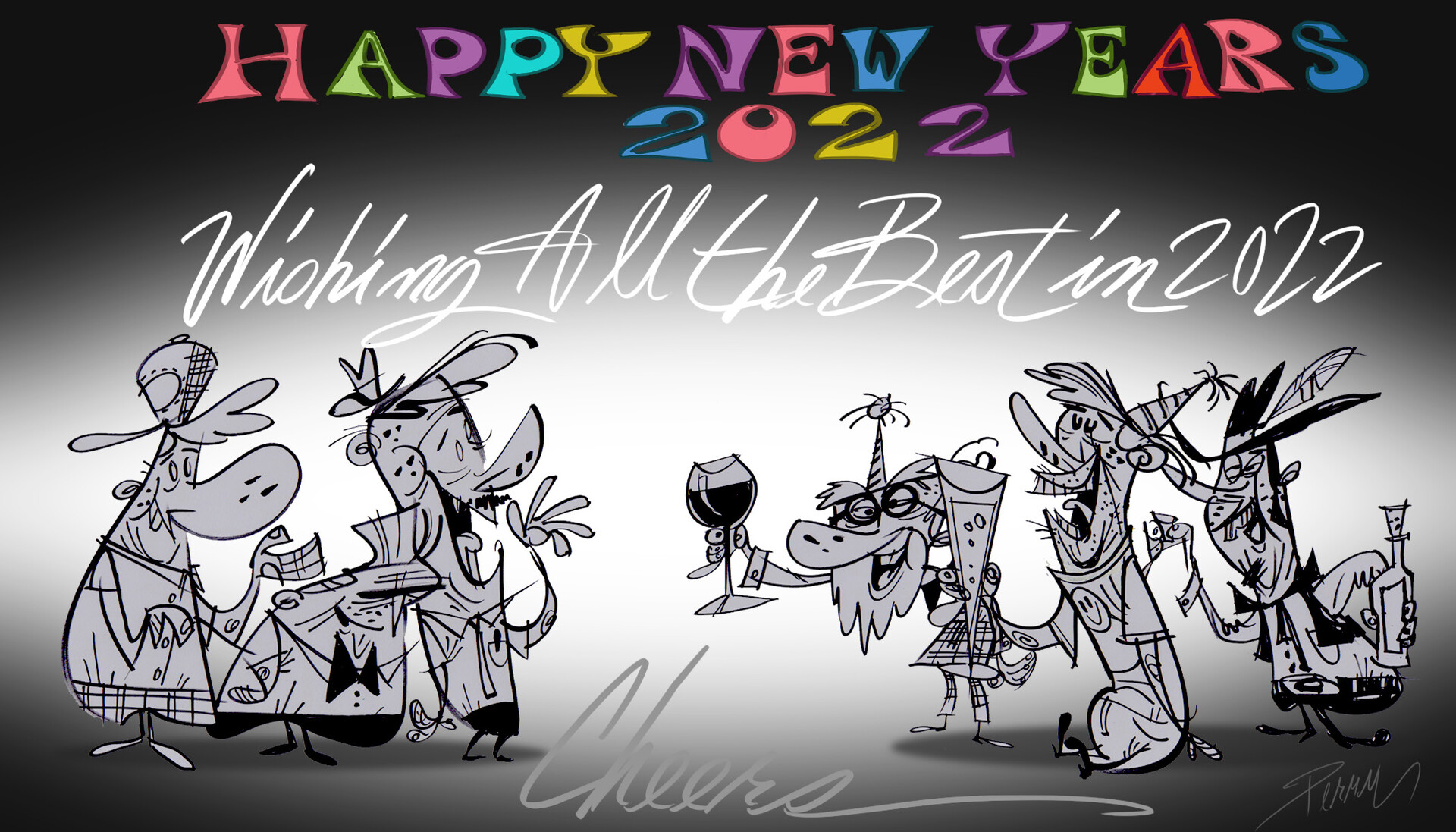ArtStation - Marker doodle 2022 Happy New Years