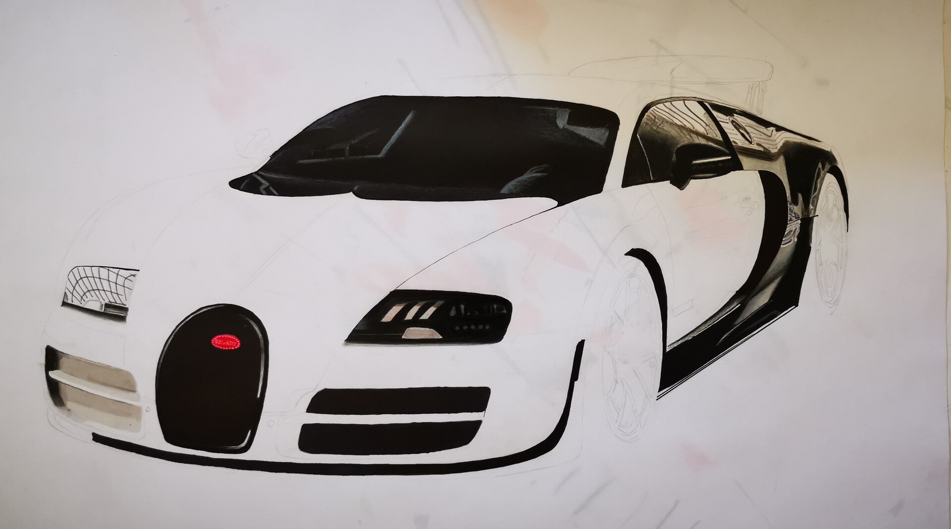 Benji - BUGATTI Veyron SuperSport realistic drawing