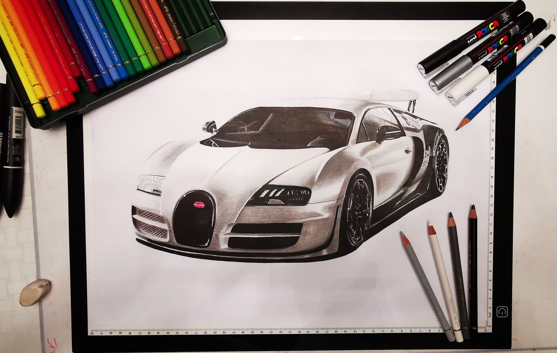 Benji - BUGATTI Veyron SuperSport realistic drawing