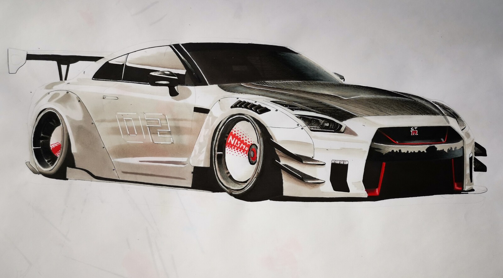 Benji - NISSAN GTR R35 hand drawing