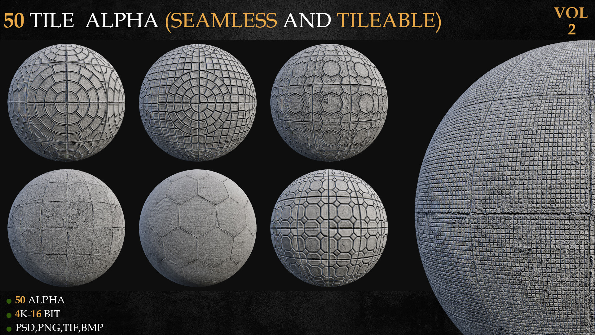 Naser kazemi - 50 TILE ALPHA (SEAMLESS AND TILEABLE)-VOL 2
