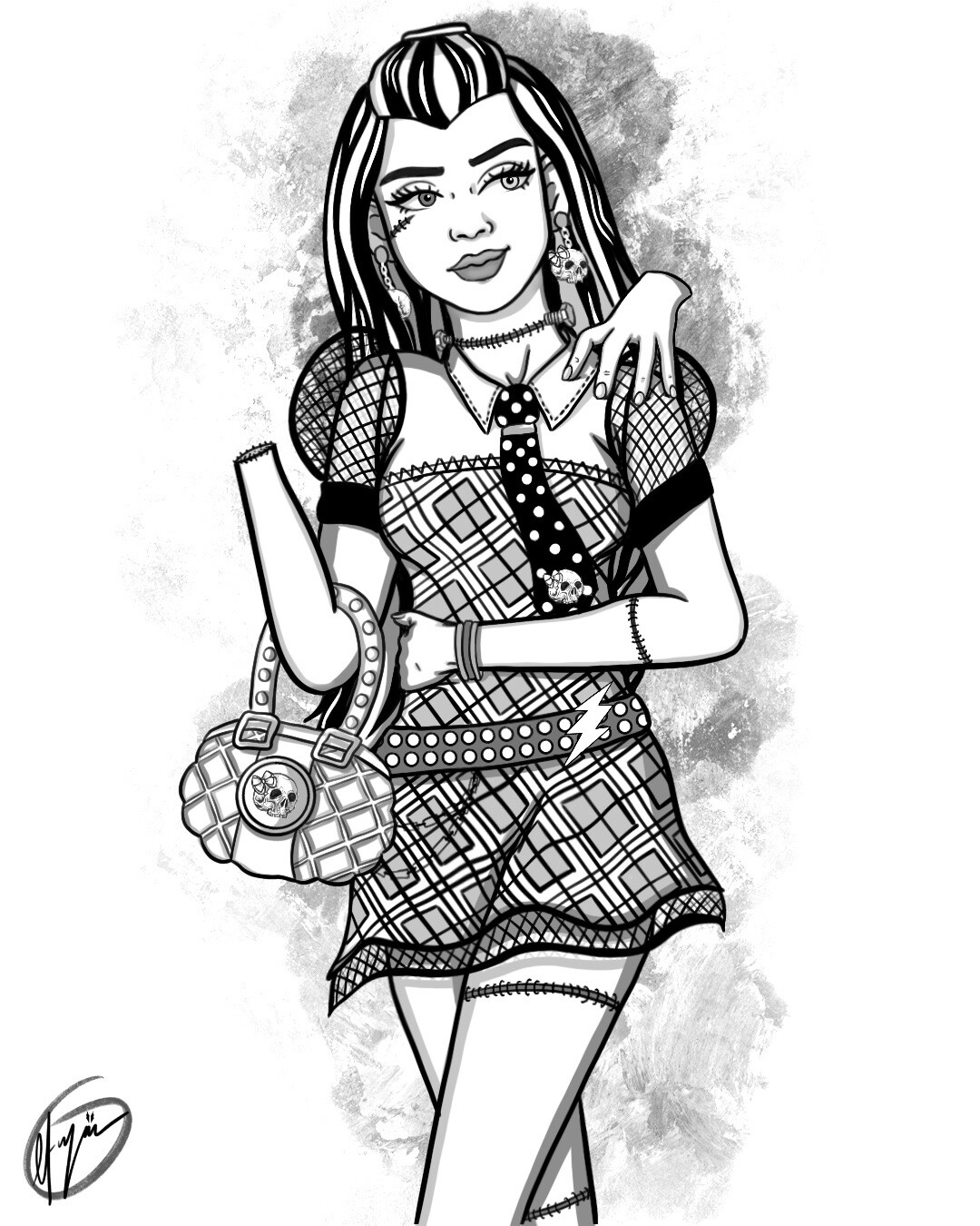 monster high coloring pages frankie