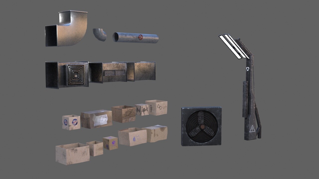 ArtStation - Exterior objects (From a group project)