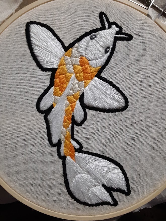 Angelica S. Ionic - Koi Fish hand embroidered patches