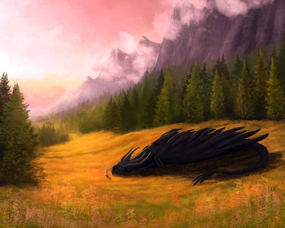 ArtStation - Meadow at dusk