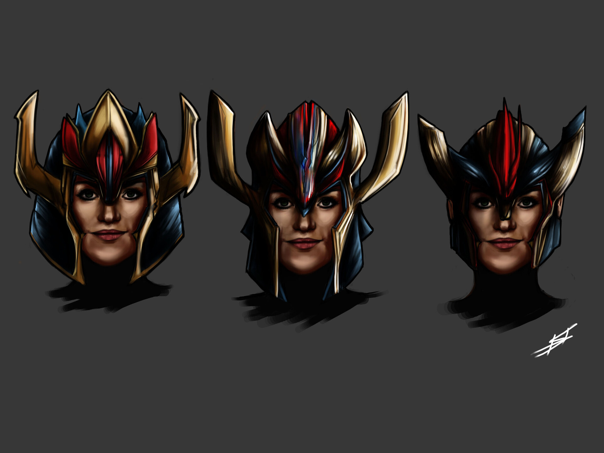ArtStation - Big Barda Helmet Variations