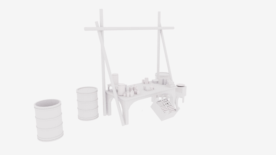 ArtStation - Learning 3D modeling day 13, market scene progress ...