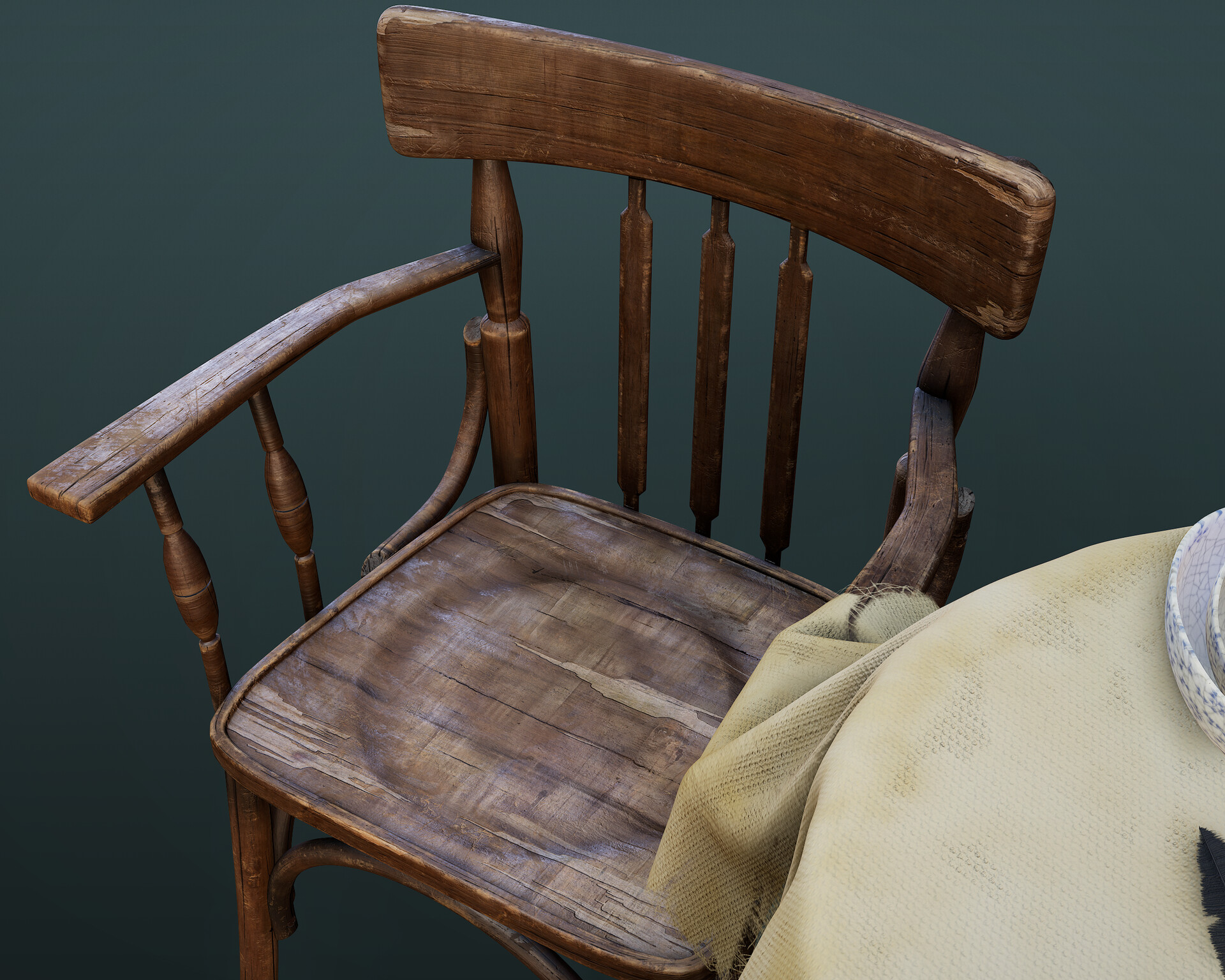 ArtStation - Vintage Chair Setup old vintage chair, damage textures