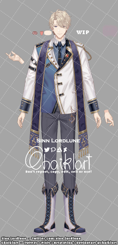 Chaiklart - Sinn Lordlune - WIP Vtuber Model / My first male child