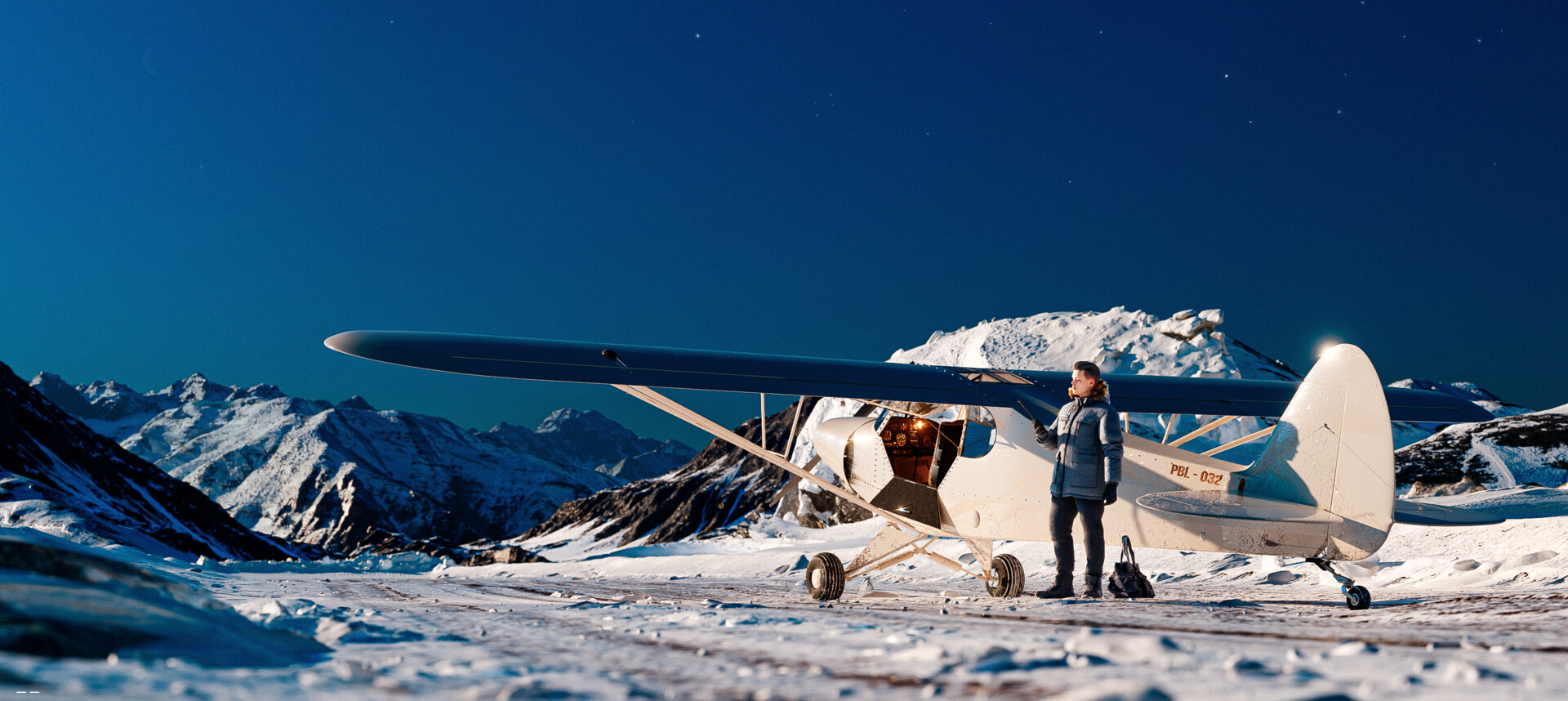 ArtStation - Snow-covered runway in the mountains | Blender 3d | Scene ...