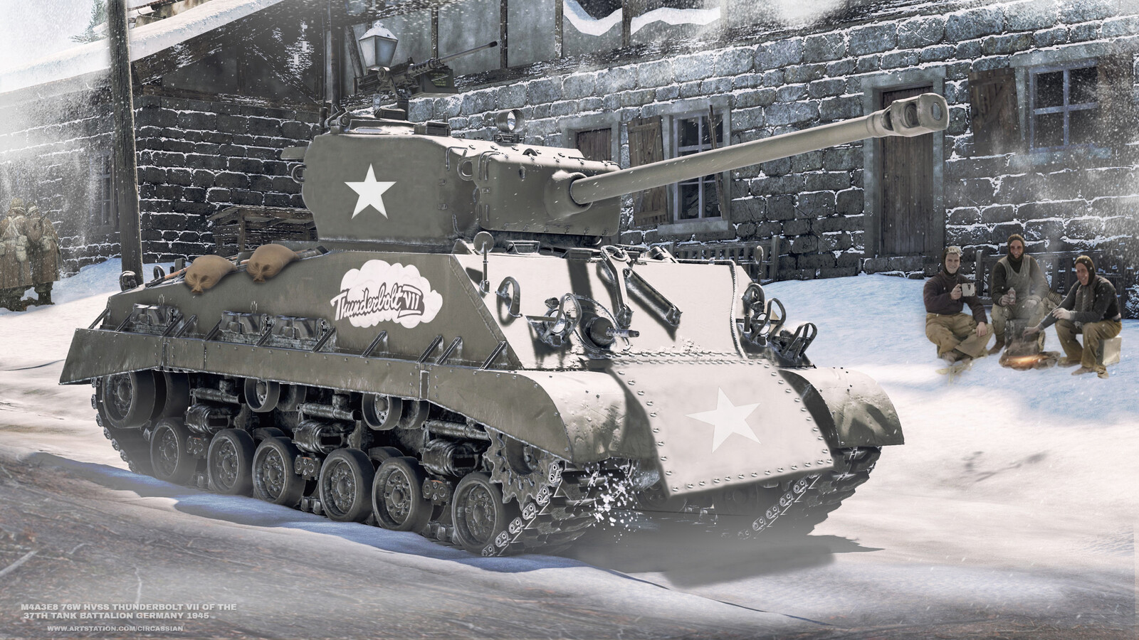 CIRCASSIAN - M4A3E8 76w HVSS Thunderbolt VII of the 37th Tank Battalion.