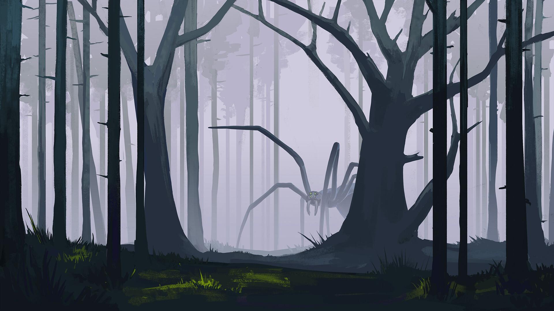 foggy background drawing