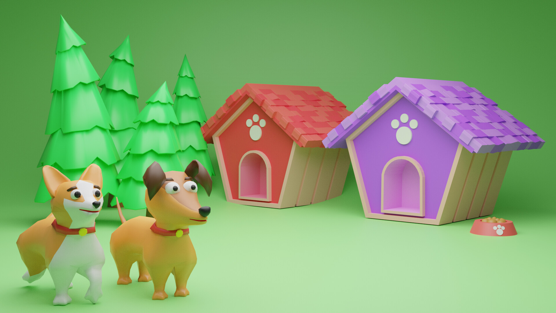 ArtStation - Low-poly Dogs & Stuffs & Animations