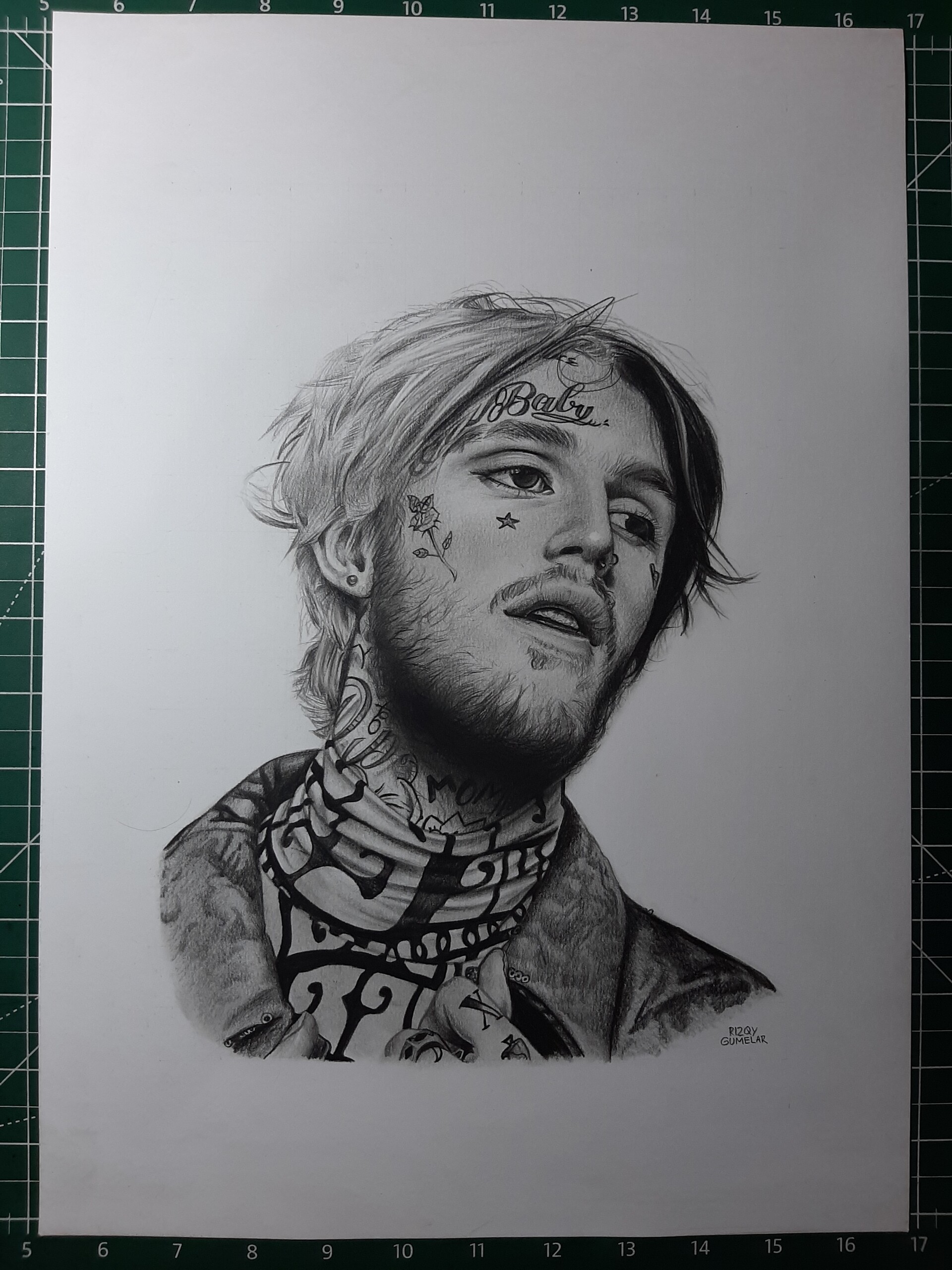 ArtStation - Pencil drawing of lil peep