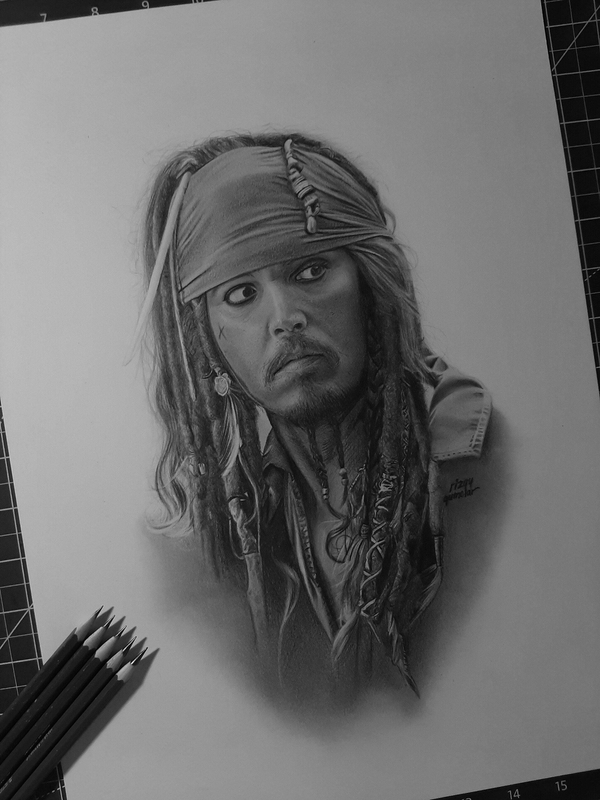 how to draw realistic jack sparrow