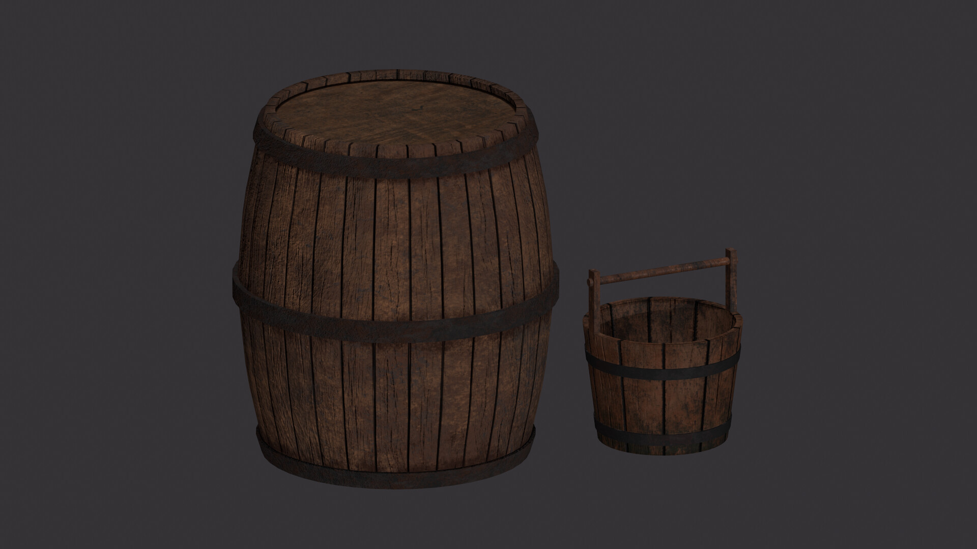 ArtStation - Barrel and bucket